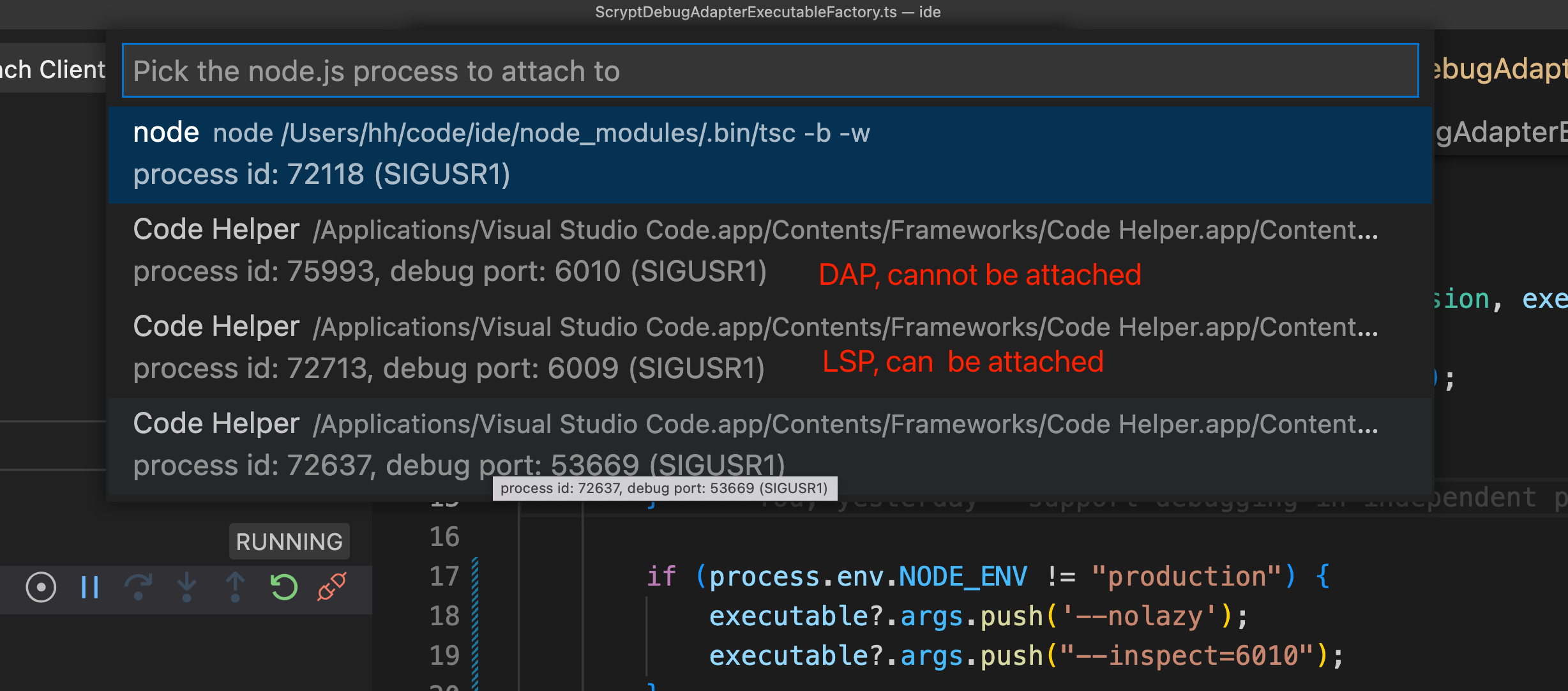 how to attach DAP process · Issue #154737 · microsoft/vscode · GitHub
