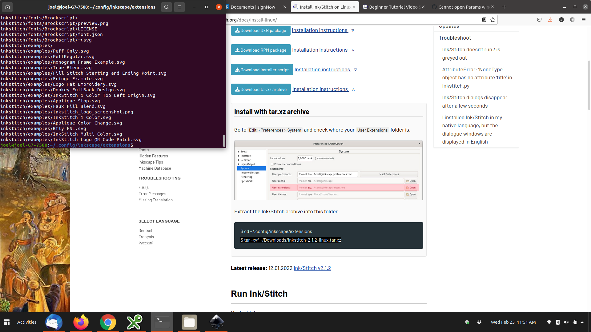 Cannot open Params window - no error · Issue #1525 · inkstitch/inkstitch · GitHub