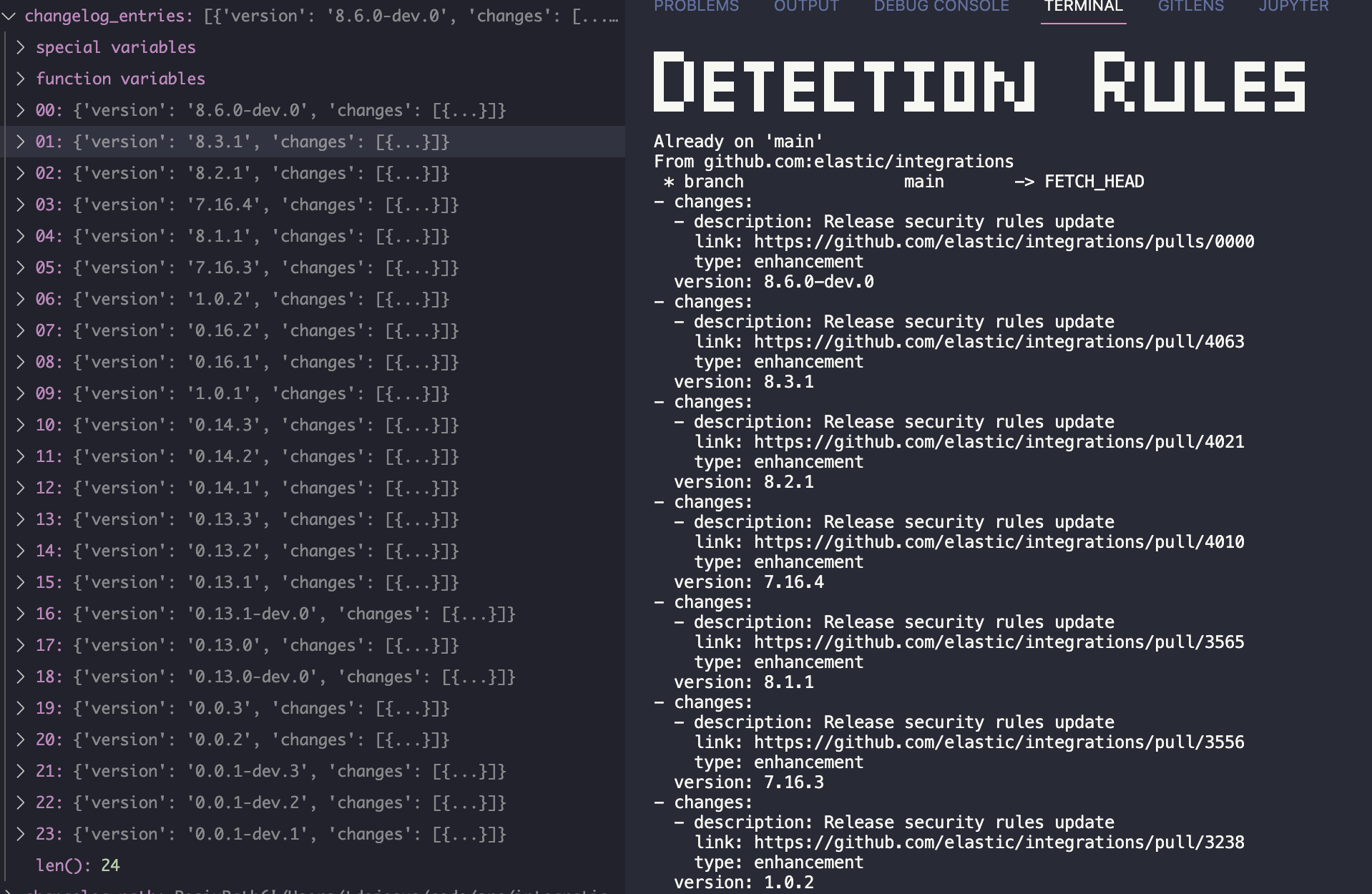 [Bug] Adjust "changelog.yml" Entries from "integrations-pr" Command ...
