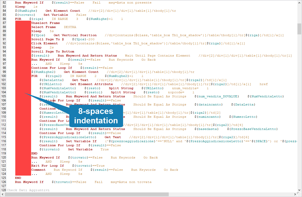 Wrong indentation on FOR cycle (RIDE v2.0b2.dev11, text mode editing) · Issue #2460 ...