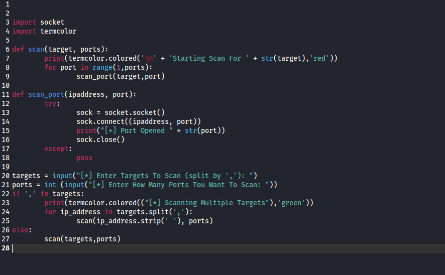 GitHub - AbhishekSharma6903/Portscanner_using_python: Simple Portscanner using Python