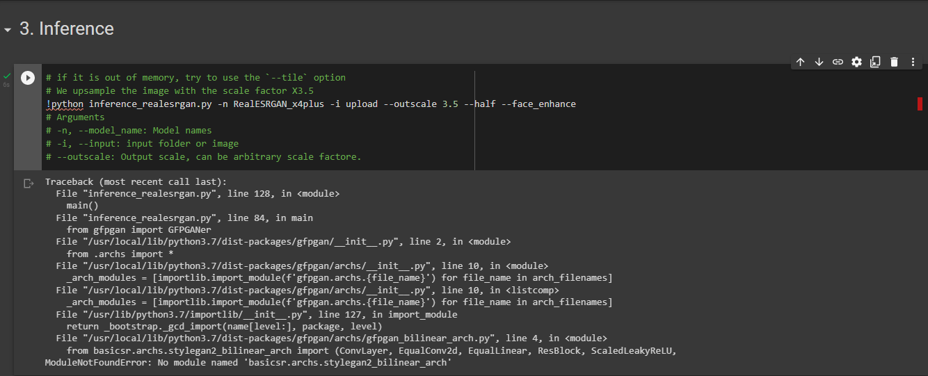 "Module Not Found" Google Colab · Issue #255 · xinntao/Real-ESRGAN · GitHub