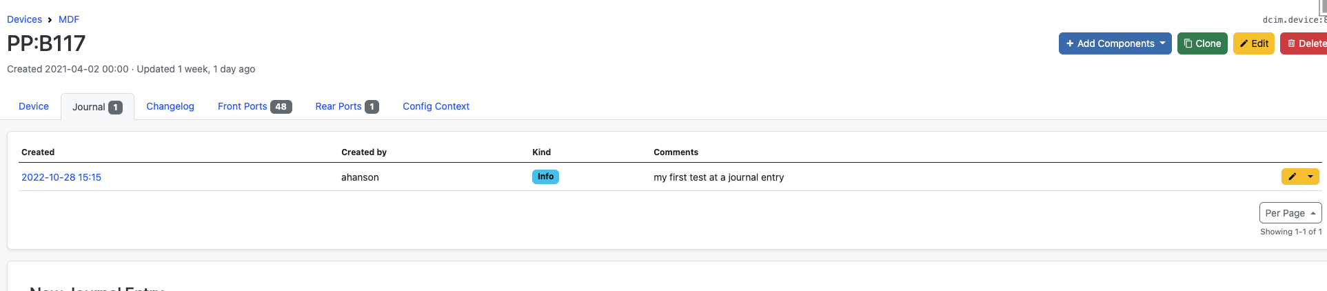 Kind Column Is Invisible On The Journal Page For A Device · Issue 10786 · Netbox Community