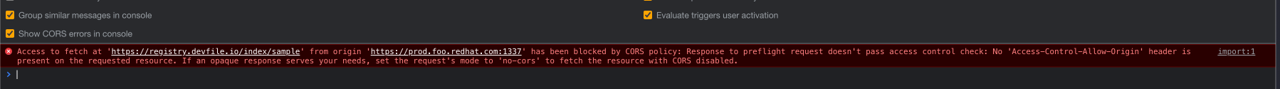 Devfile Registry Samples Api Response Is Missing Cors Headers · Issue 1022 · Devfile Api · Github