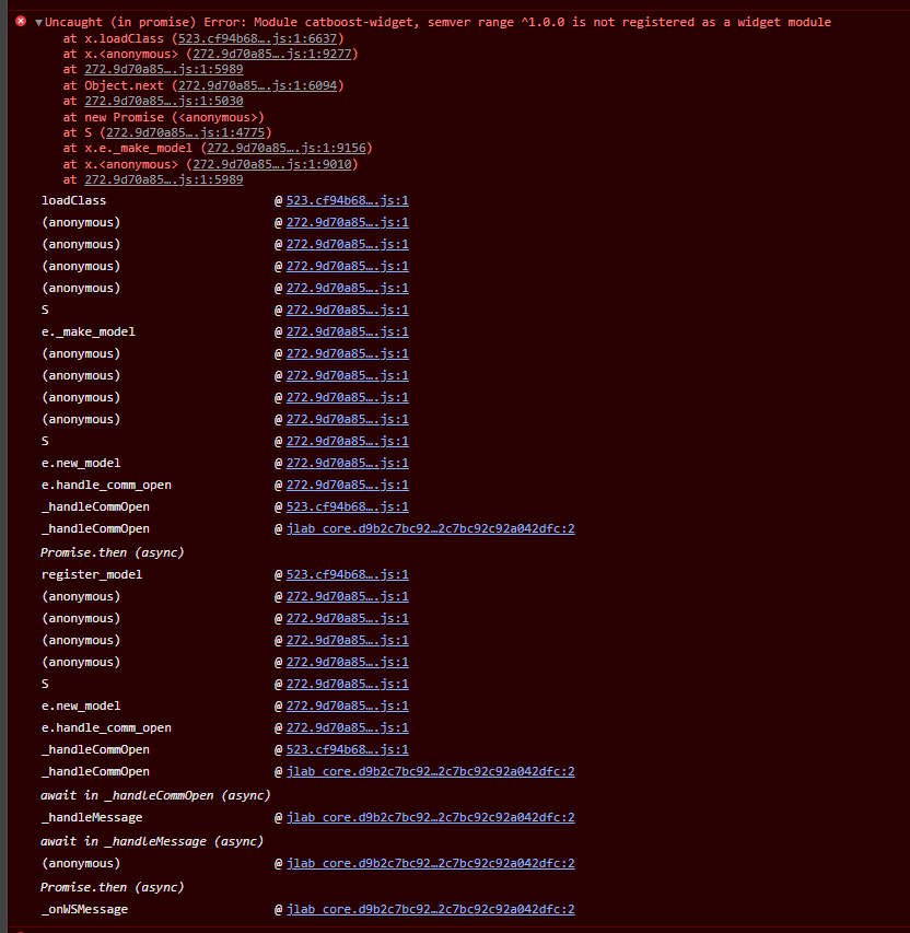 Error displaying widget (plot) while training CatBoost · Issue #2002 · catboost/catboost · GitHub