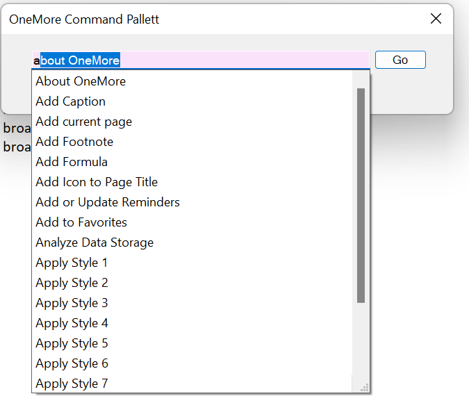 OneMore Action List Keyboard Shortcut · Issue #629 · stevencohn/OneMore · GitHub