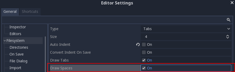 New feature - show spaces in editor · Issue #28355 · godotengine/godot ...