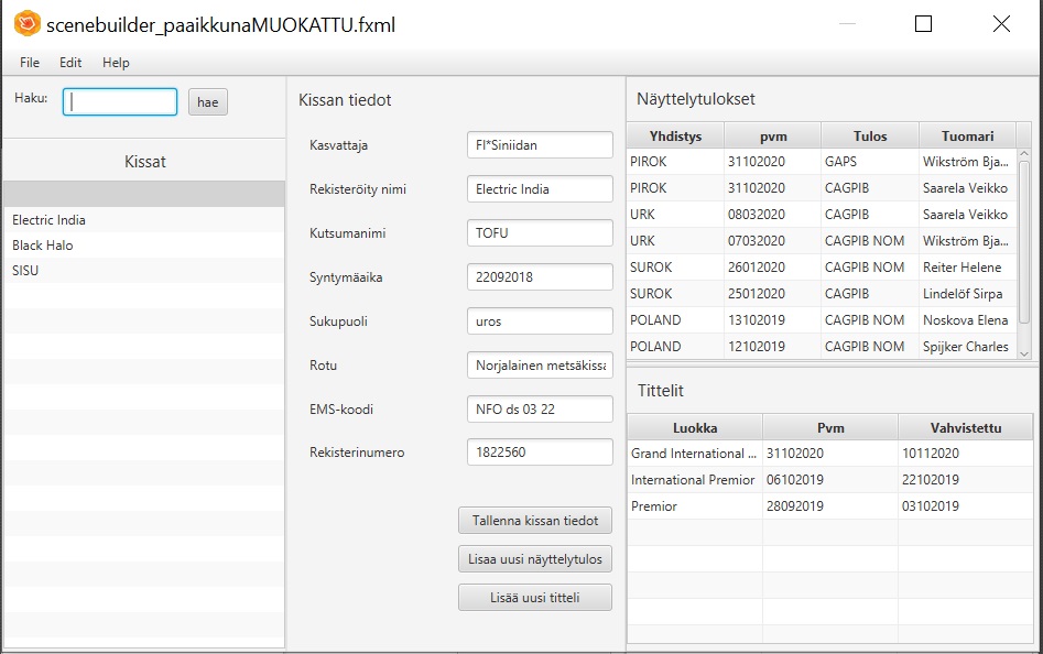 GitHub - annikatuulivuori/kissanayttelyrekisteri: Kissanäyttelyrekisteri, joka tallentaa ...