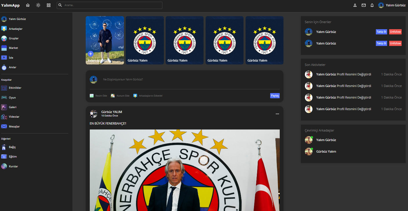 Github Ylmgrbzz Responsive Social Media App With Scss React Hooks Context Api Dark Mode