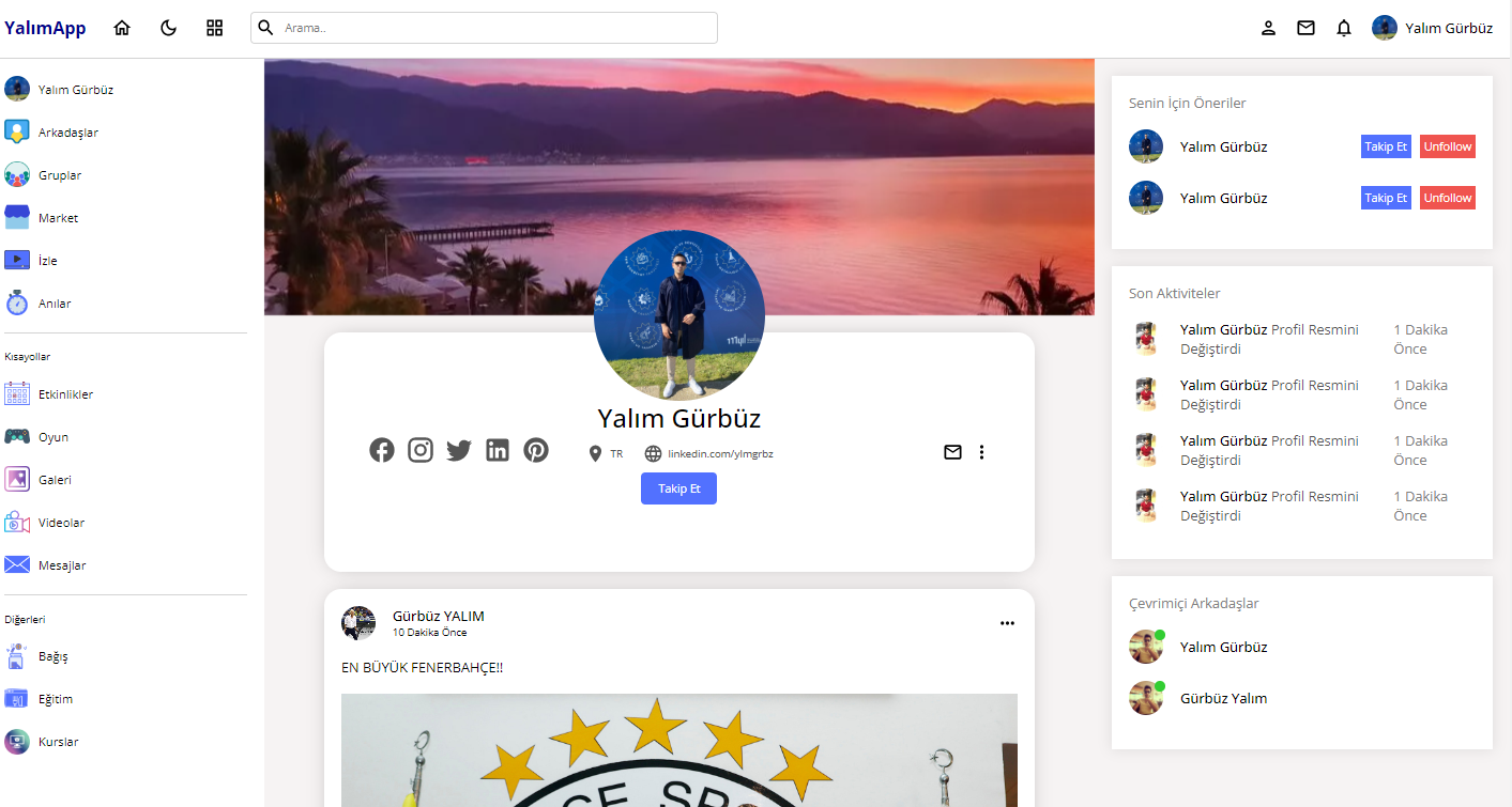 Github Ylmgrbzz Responsive Social Media App With Scss React Hooks Context Api Dark Mode