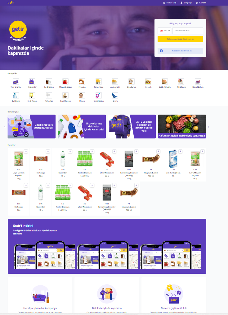 GitHub - ylmgrbzz/Getir-HomePage-Clone-With-ReactJS-and-TailwindCSS