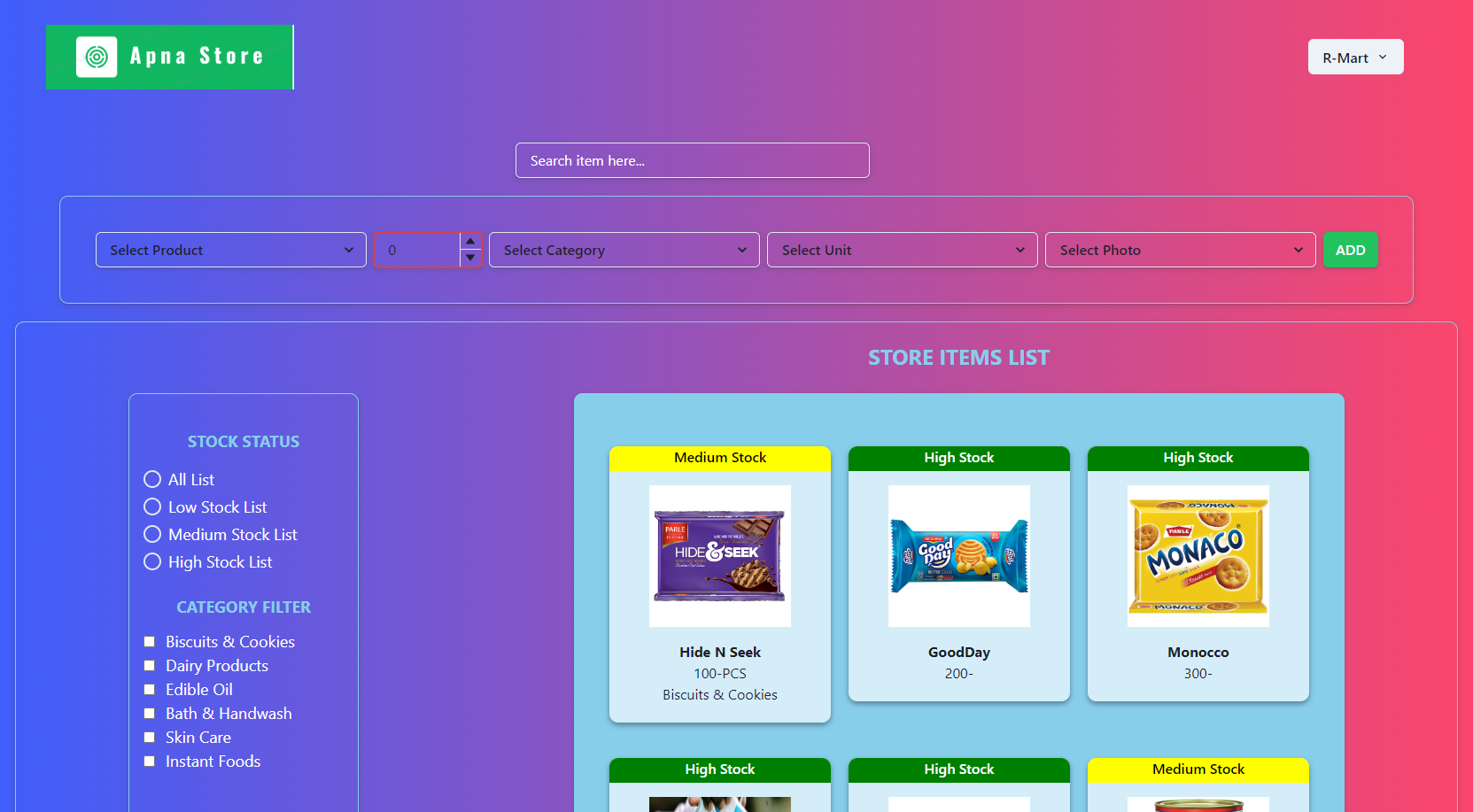 GitHub - RushikeshY/Apna_Store: Apna Store ia an web application which helps us to manage ...