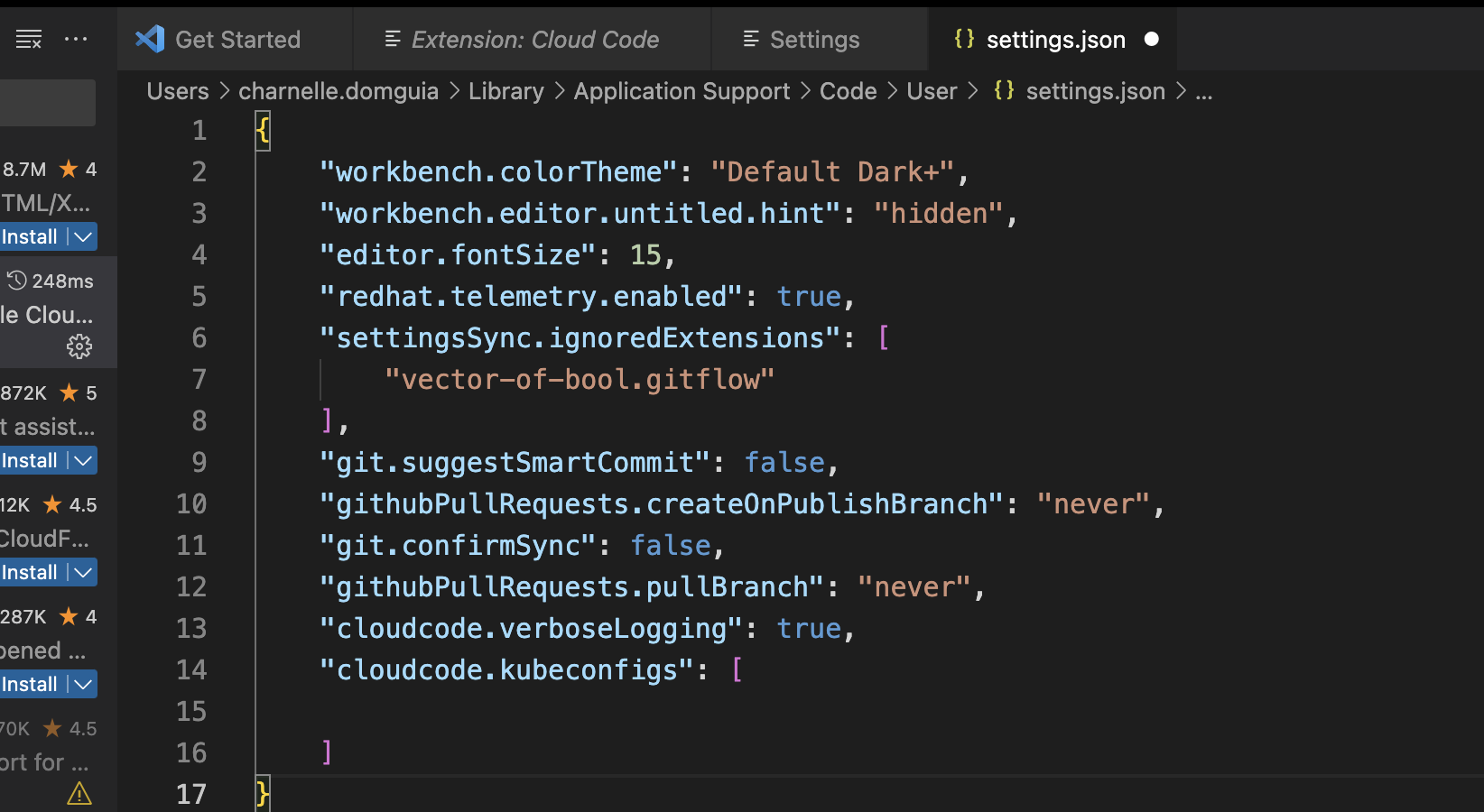 not able to connect to kubernetes cluster through cloud code on vscode ...