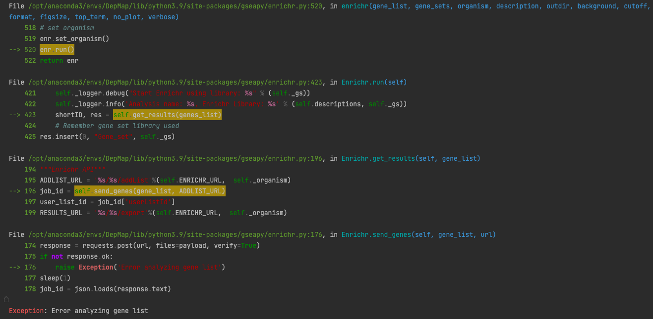 Exeption: Error analyzing gene list · Issue #153 · zqfang/GSEApy · GitHub