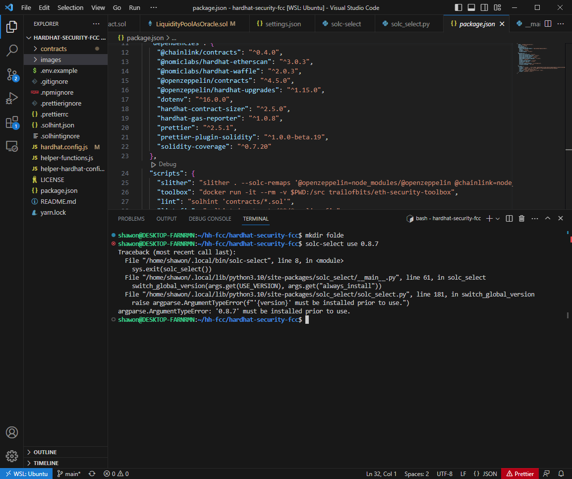 solc-select issue · smartcontractkit full-blockchain-solidity-course-js · Discussion #5529 · GitHub