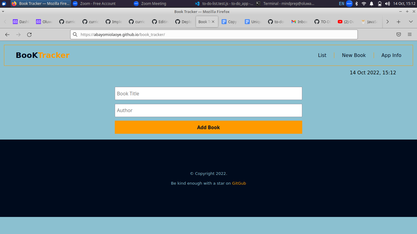 GitHub - AbayomiOlaoye/book_tracker: A replica of Awesome Book with refactored codes, using ...