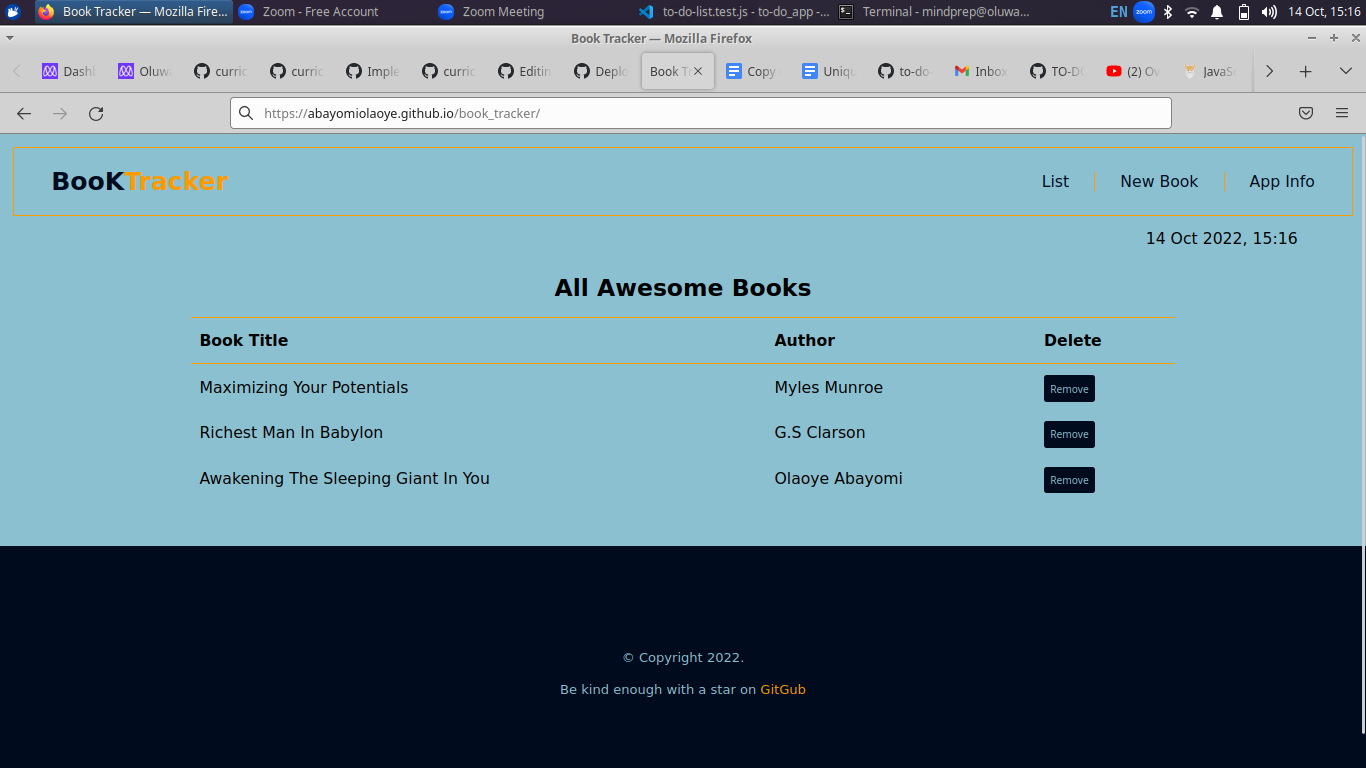 GitHub - AbayomiOlaoye/book_tracker: A replica of Awesome Book with ...