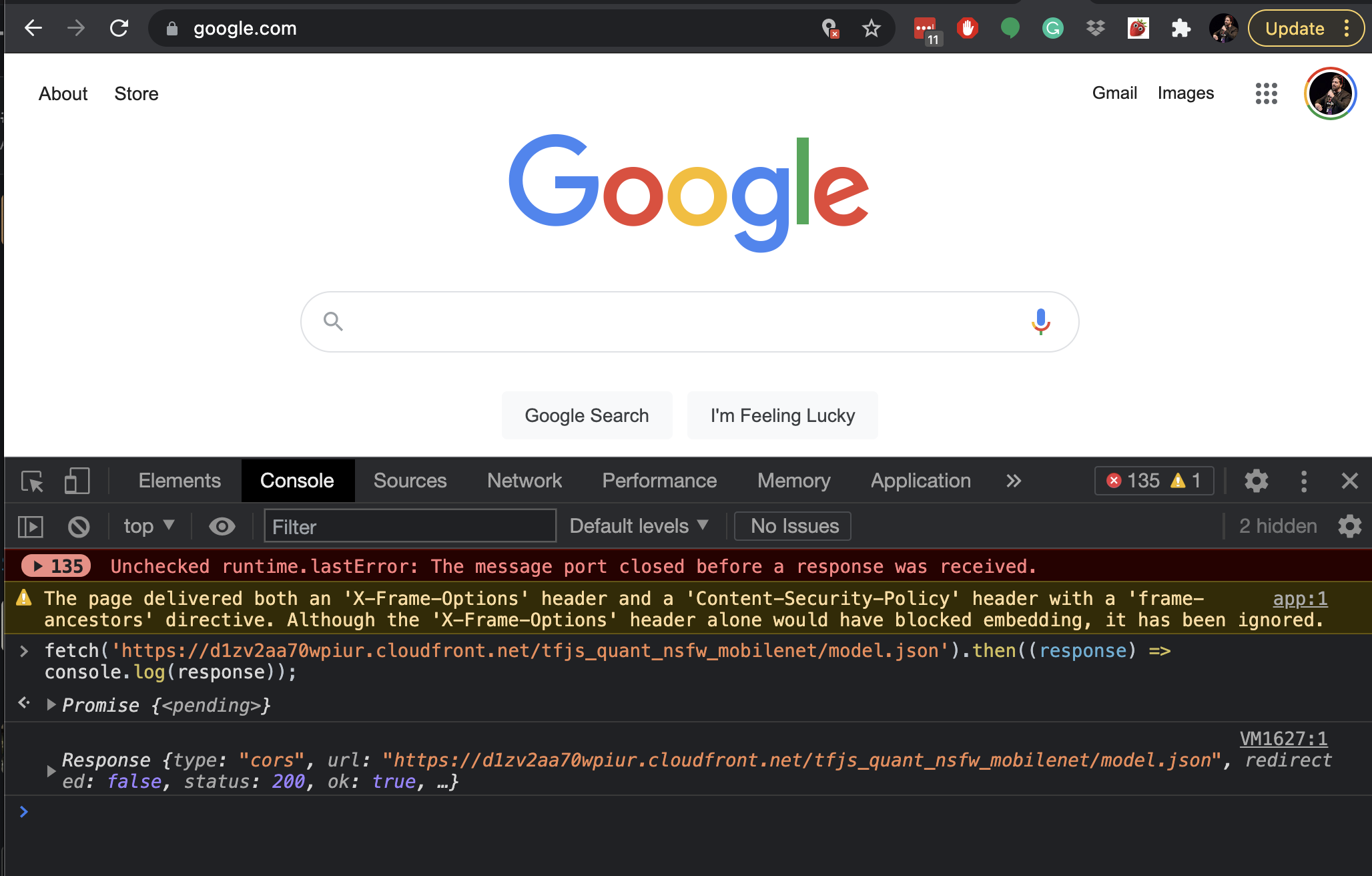 NSFW model is loaded over `HTTP` by default, instead of `HTTPS` · Issue #524 · infinitered ...