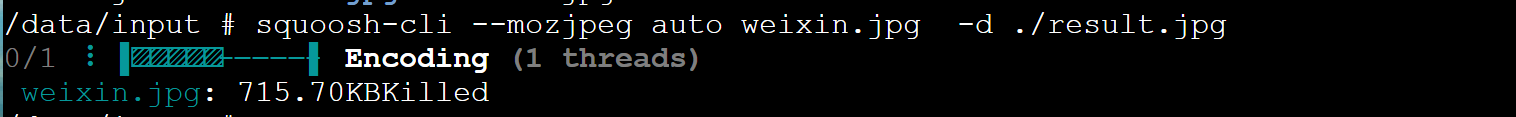 squoosh-cli killed without error log · Issue #1270 · GoogleChromeLabs/squoosh · GitHub