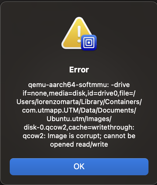 Ubuntu VM disk image is corrupt · Issue #4094 · utmapp/UTM · GitHub