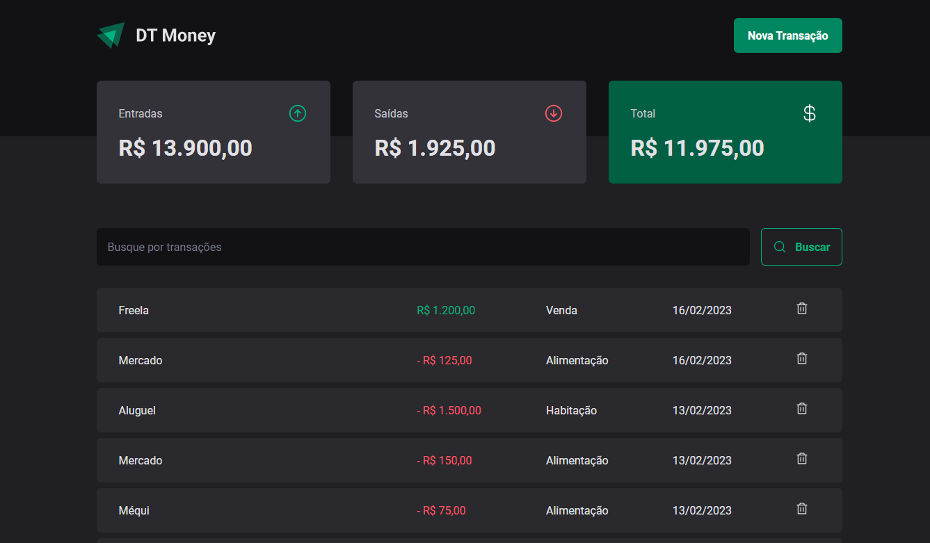 GitHub - jpnakayama/dtmoney-rocketseat: Aplicação desenvolvida durante ...