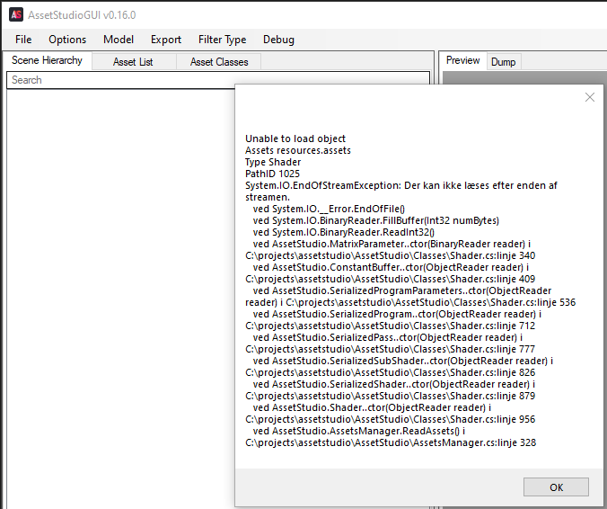 Shader reading/loading is not fix in v0.16.0 · Issue #797 · Perfare/AssetStudio · GitHub