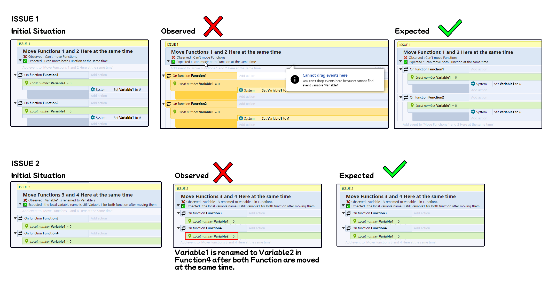 2 issues when moving 2 Functions with a common local variable name at the same time · Issue ...