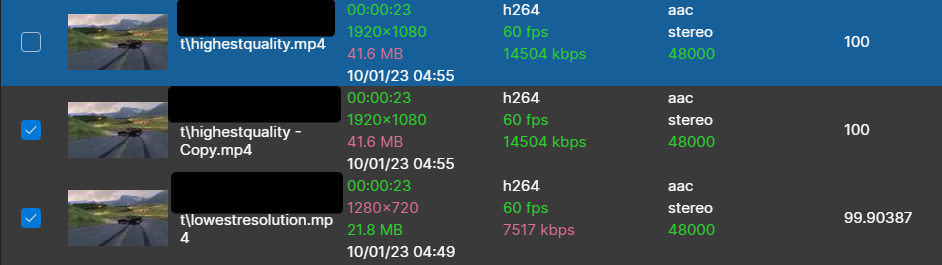 Inverted "Select Lowest Duration/Quality" selection with 3 or more ...