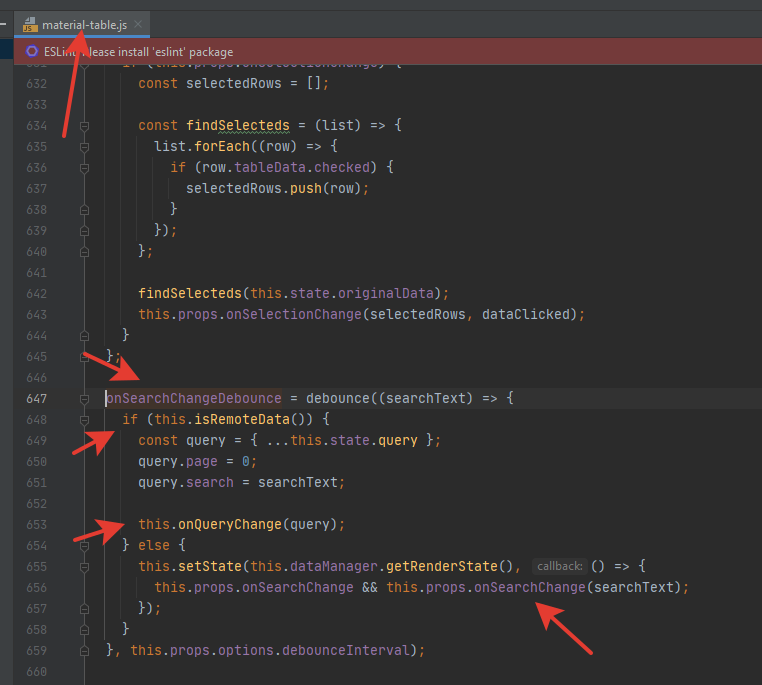 Search bar callback? · Issue #982 · mbrn/material-table · GitHub