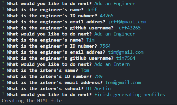 GitHub - Tydomx/team-profile-generator