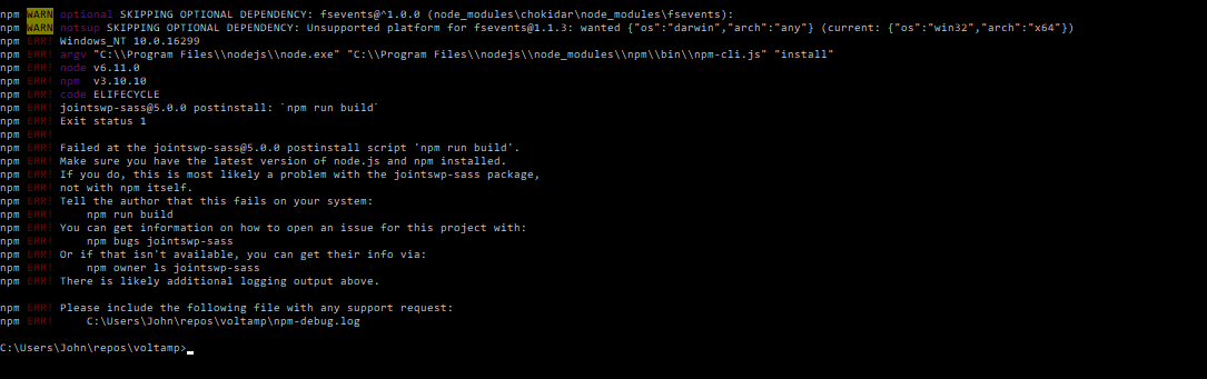 Npm Error Missing Script Watch · Issue 313 · Jeremyenglertjointswp · Github