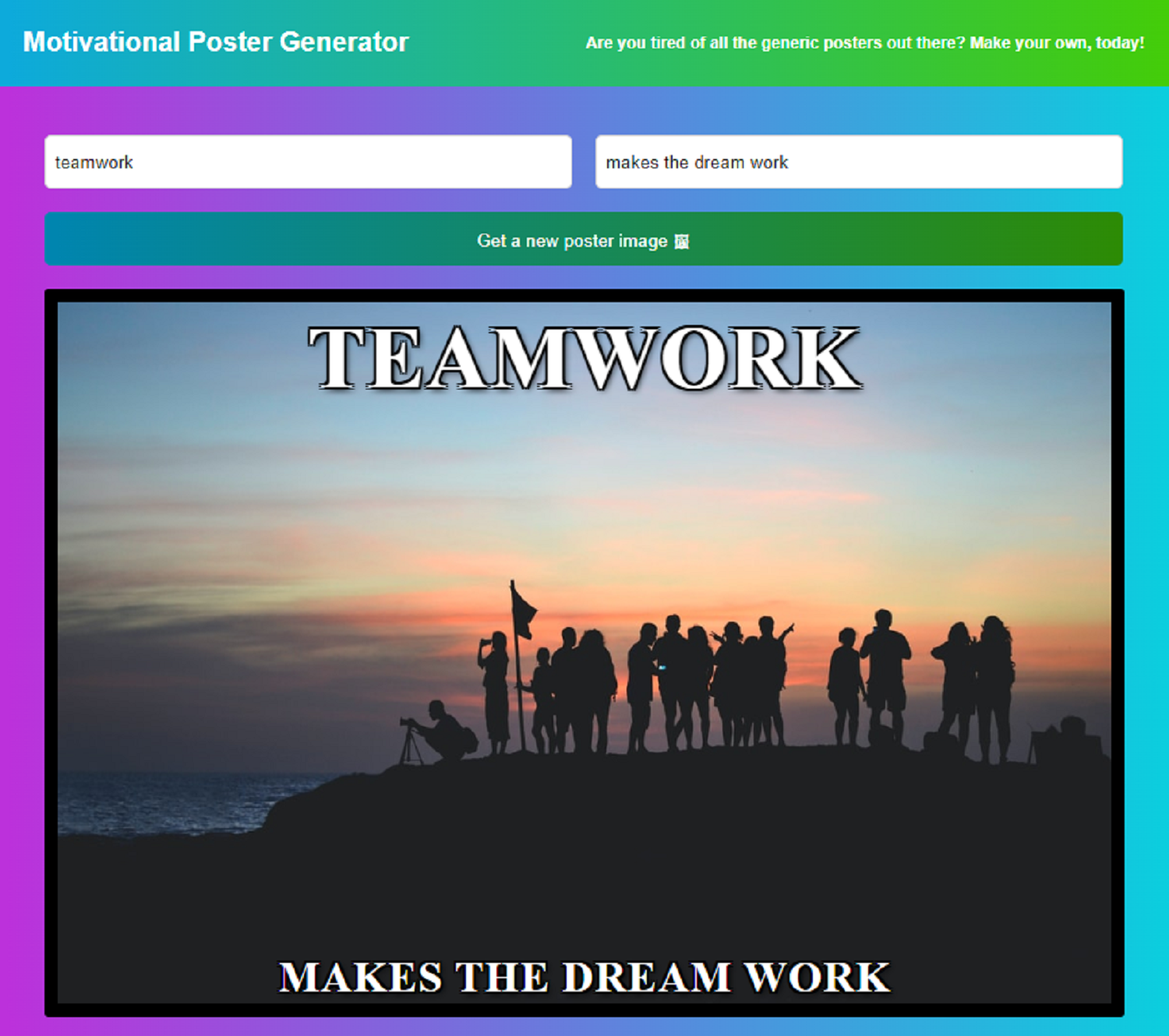 GitHub - QuantumGiraffe/react-motivational-poster-generator: This ...