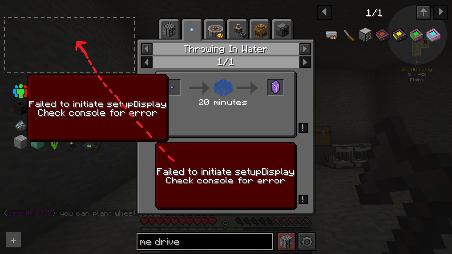 [Bug]: Game crashes upon dragging error text into REI display (could lead to players ...