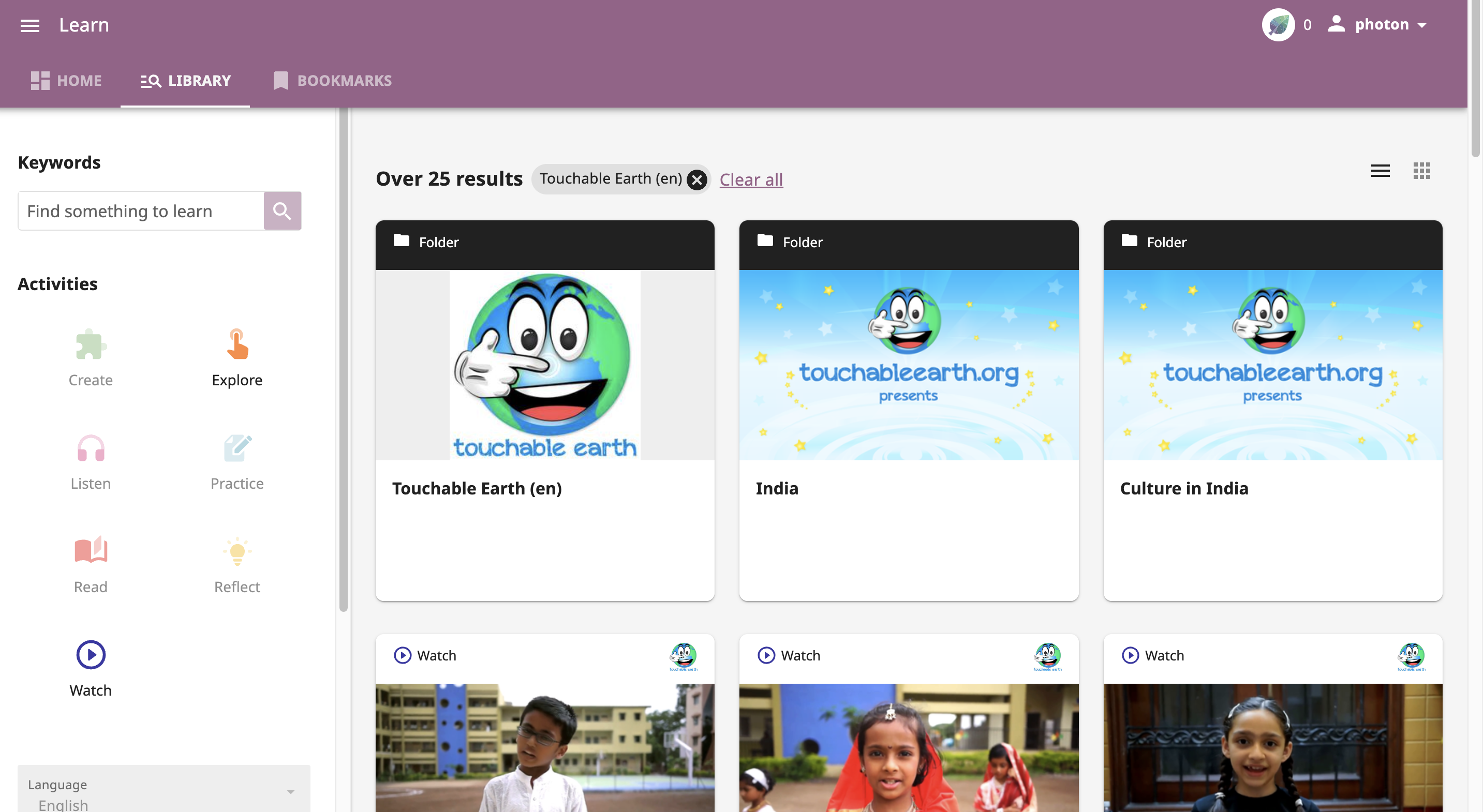 When the root folders of channels appear in search results, they appear ...