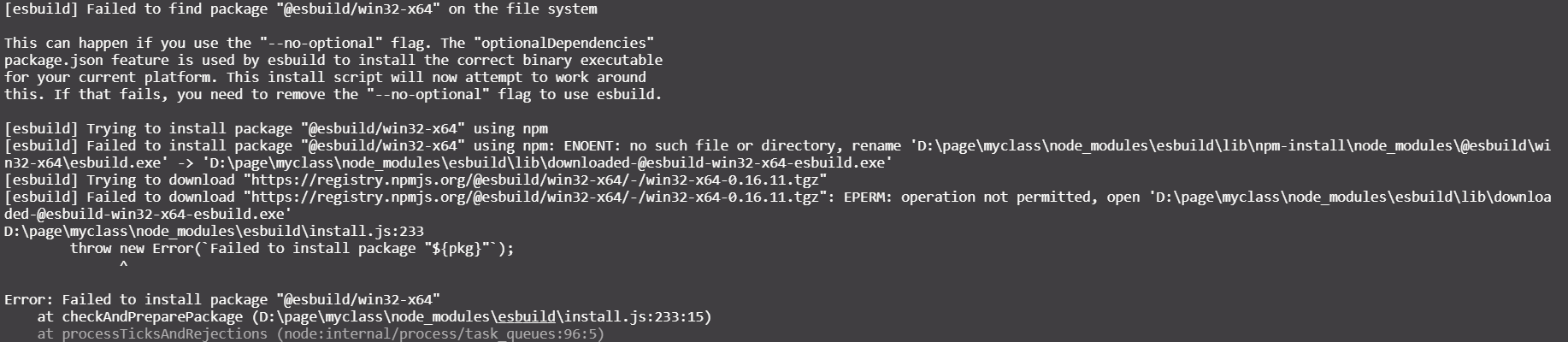 在初始安装依赖时，无法安装esbuild依赖 · Issue #676 · vitejs/docs-cn · GitHub