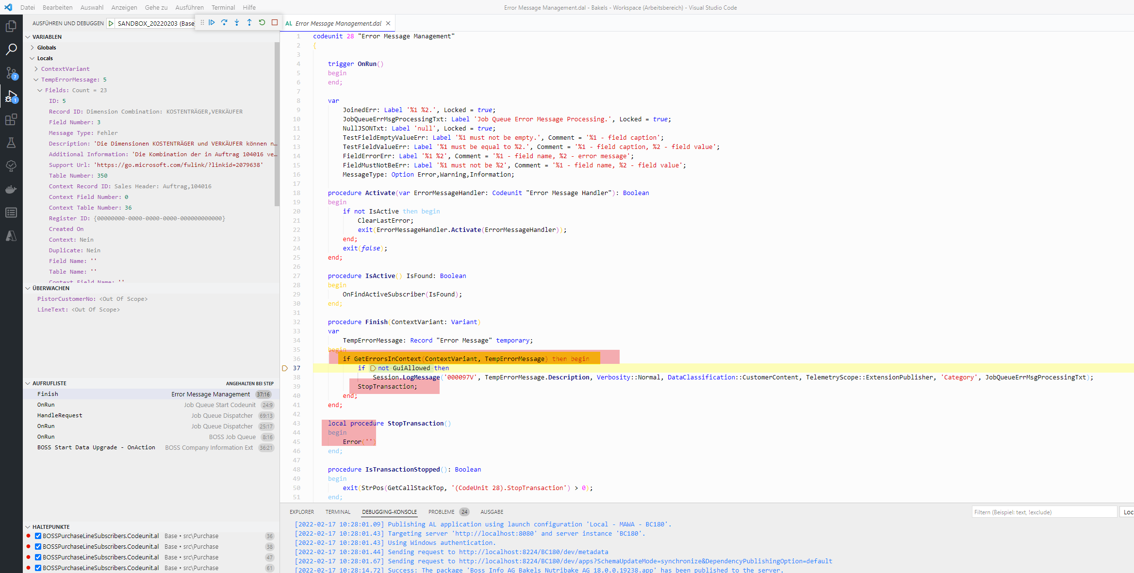 Approach of the error handling using logerror prevents error handling with codeunit.run · Issue ...