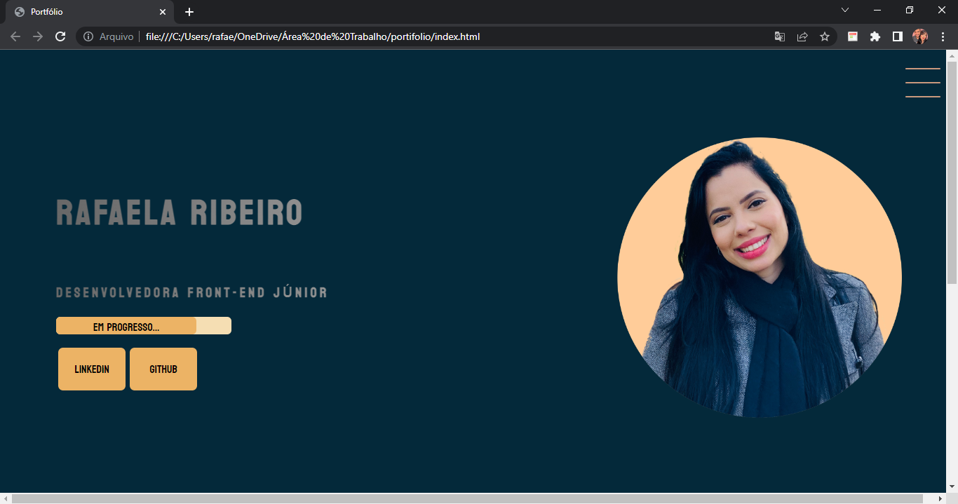 GitHub - Rafacribeiro/Portf-lioPessoal: Projeto de um simples Portfólio pessoal feito com Html e ...