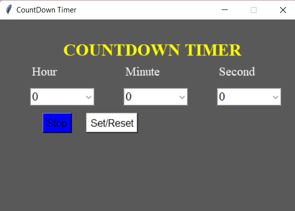 GitHub - Harini0324/CountdownTimer: Countdown Timer using Tkinter