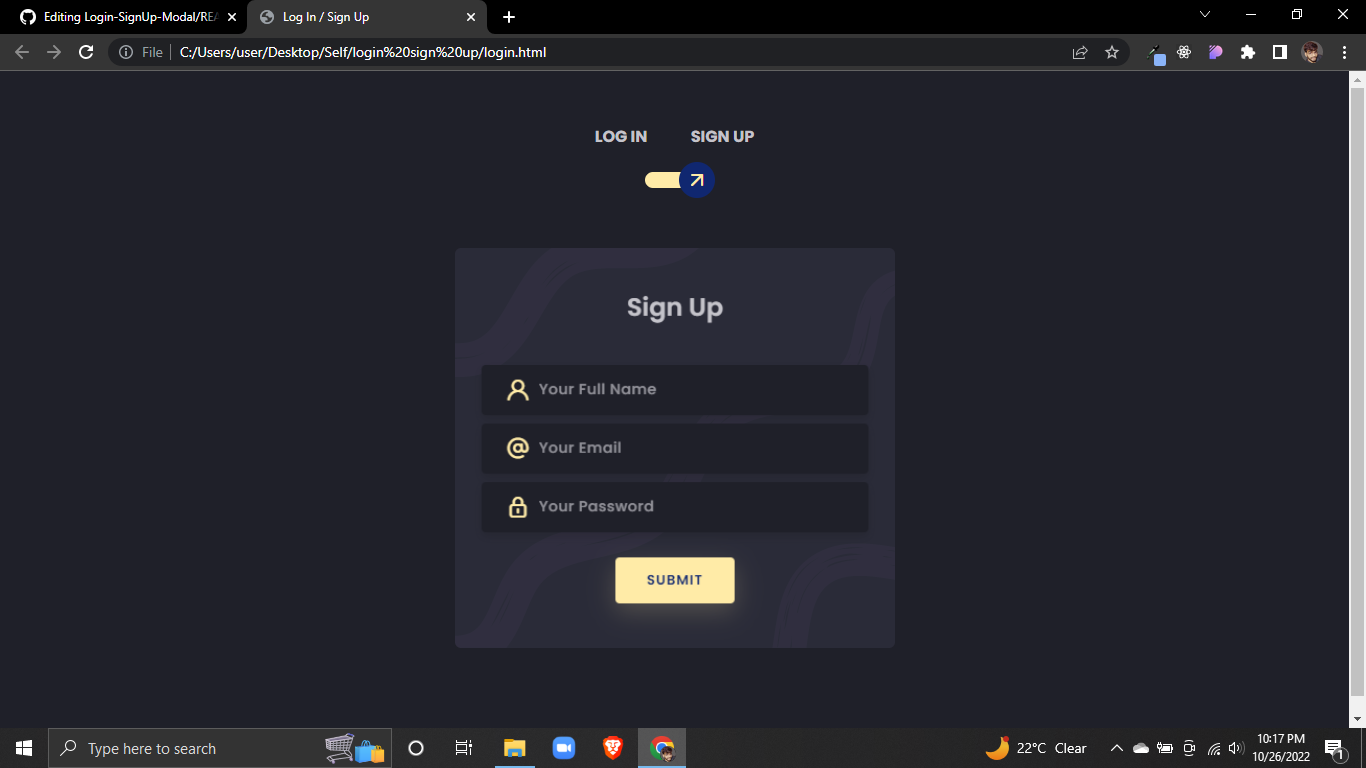 GitHub - sangamk04/Login-SignUp-Modal