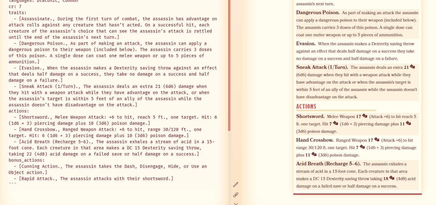 Feature Request: Adding a section for bonus actions · Issue #14 · javalent/fantasy-statblocks ...