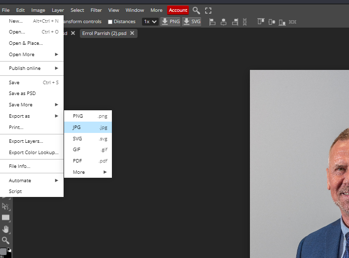Unable to export an image · Issue #4333 · photopea/photopea · GitHub