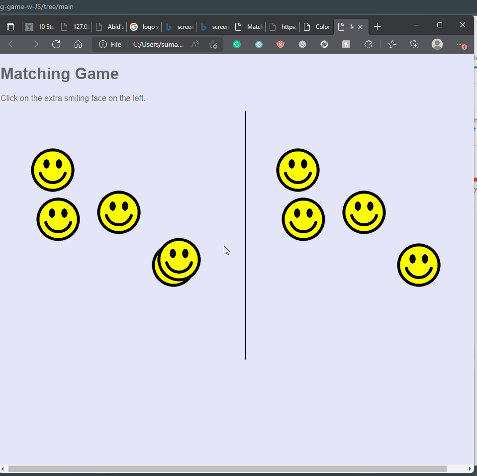 GitHub - AbidAhmedGit/matching-game-w-JS