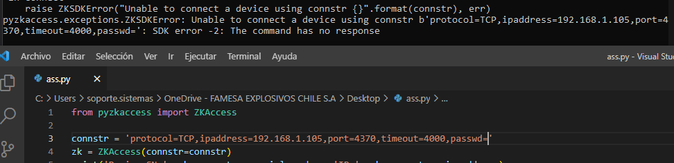 Connection Error · Issue #7 · bdragon300/pyzkaccess · GitHub