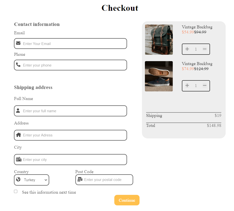 GitHub - selcuk-yilmaz/checkoutForm