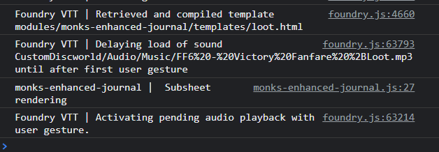 [BUG] Sound auto-play failing · Issue #361 · ironmonk108/monks-enhanced-journal · GitHub