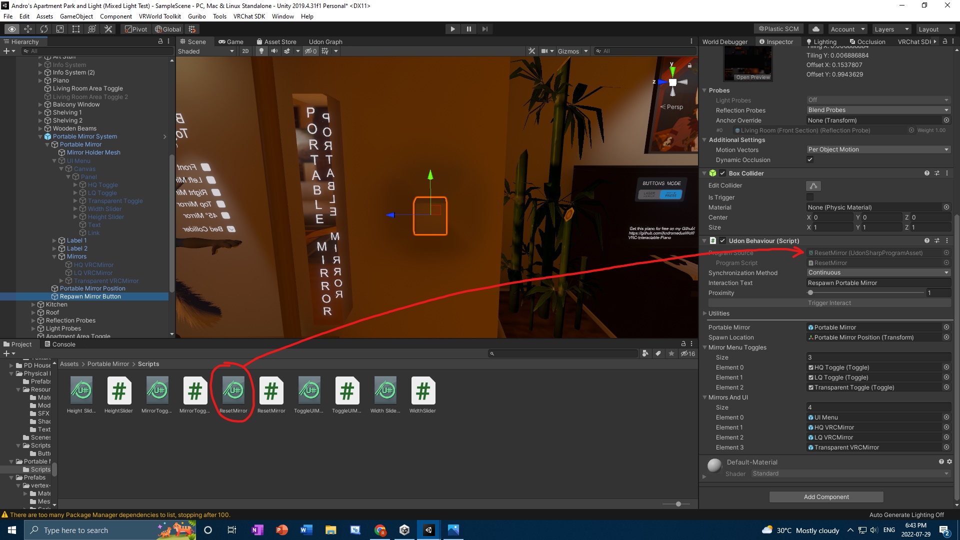 GitHub - AndromedusWolf/VRC-Portable-Mirror: Portable Mirror for VRChat Worlds