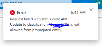 Unable to Update Schema details (Classification column) into Purview from User defined API ...