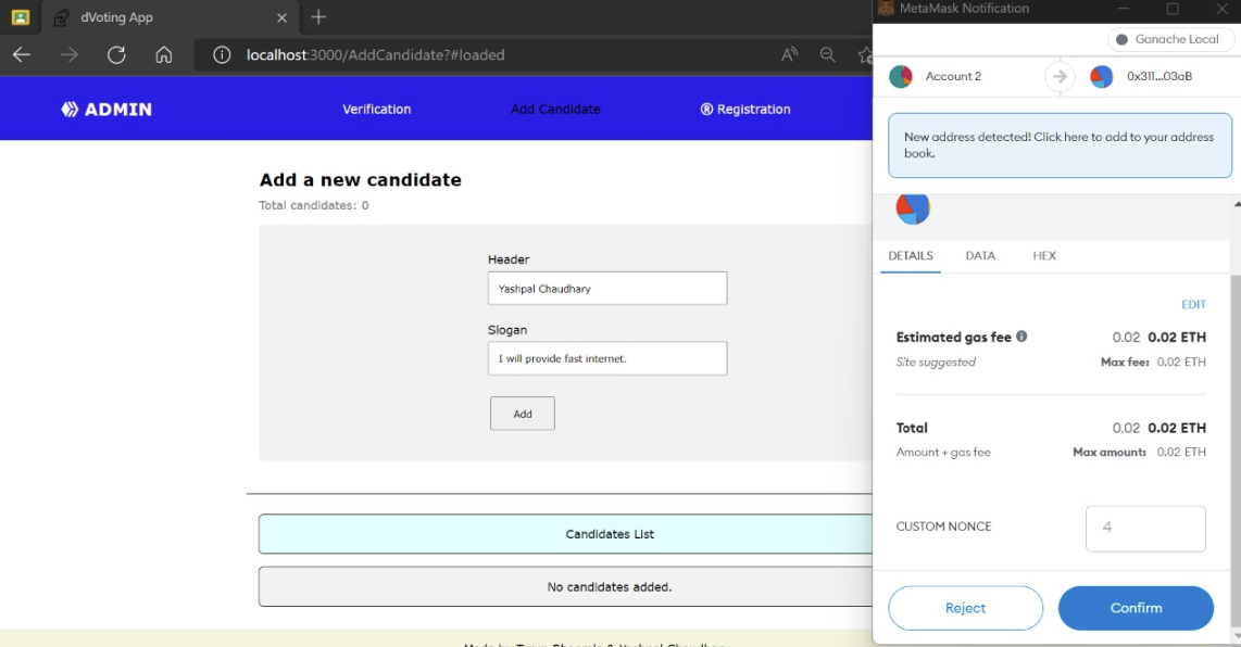 GitHub - Yashdudy/VOTING-SYSTEM-USING-BLOCKCHAIN: A decentralized voting system based on ...