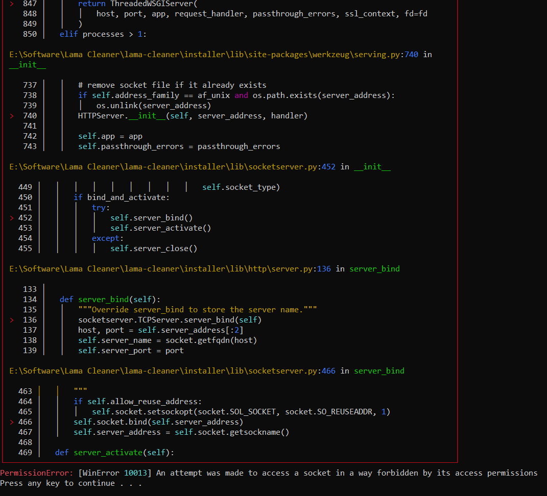 [ERROR] I have problem when launching Windows 1-Click Lama Cleaner (win_start.bat) · Issue #269 ...