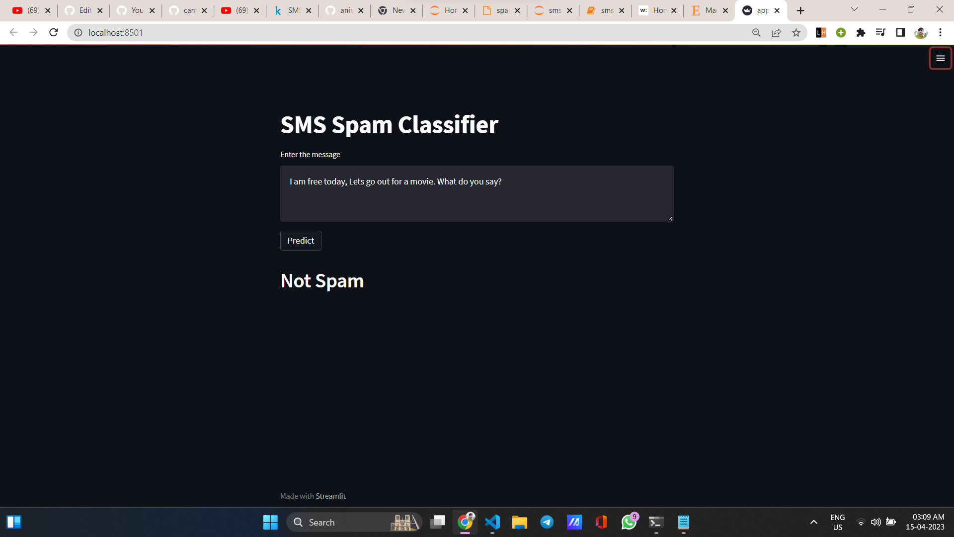 Github Animay7860 Sms Spam Classifier A Ml Model To Predict That An Sms Is Spam Or Not